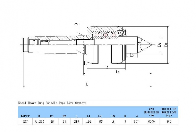 Steel Mt5 Live Center MT5 Revolving Center For Lathe Machine